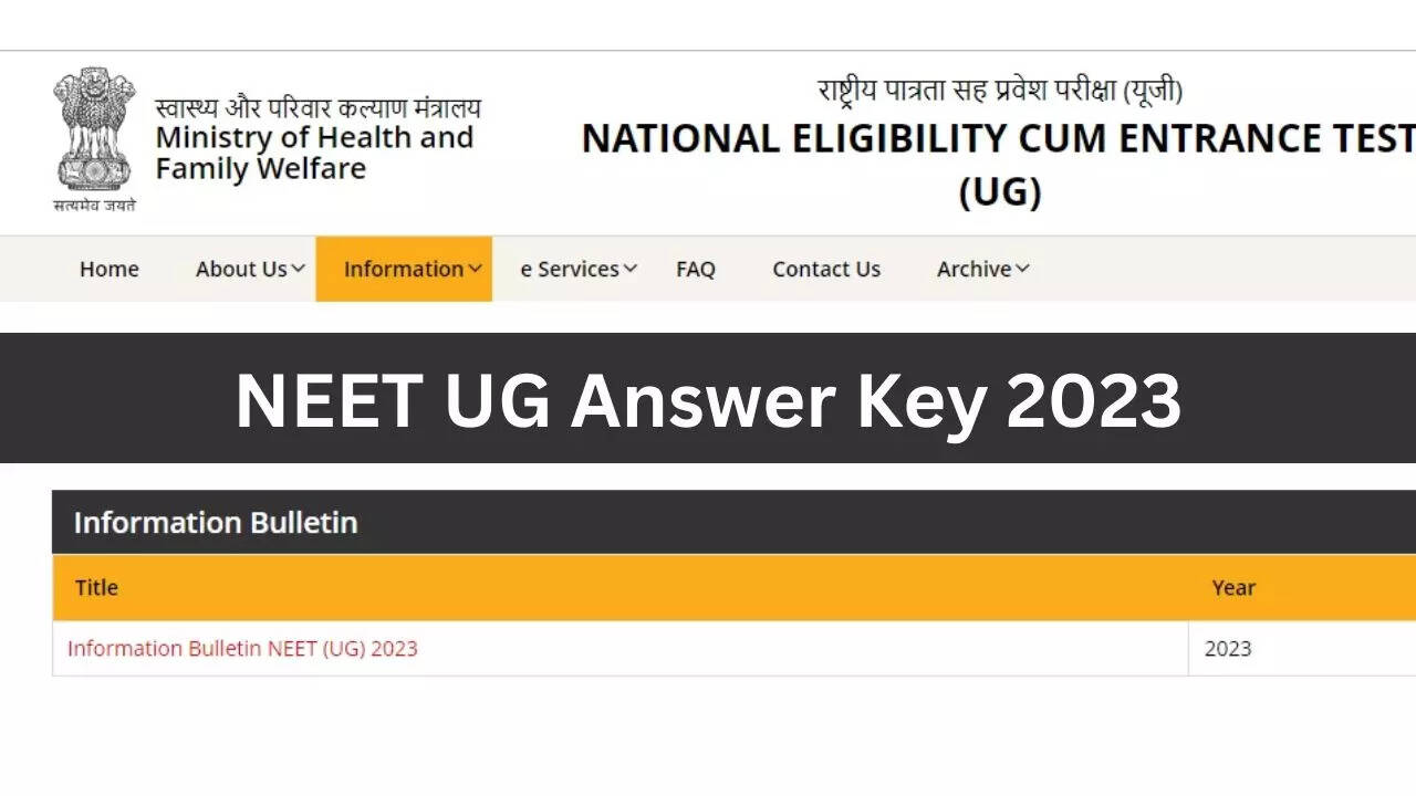 NEET UG Answer Key 2023: Soon on neet.nta.nic.in, NEET UG Result 2023 ...
