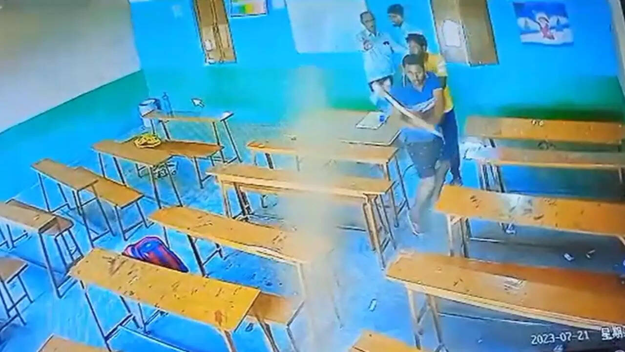 Teacher was Fiercely Beaten With A Shovel At School Class Room In ...