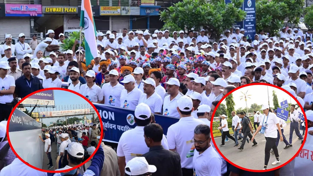 Walkathon 2023 Voter Awareness Campaign On Marine Drive In Raipur- मरीन ...
