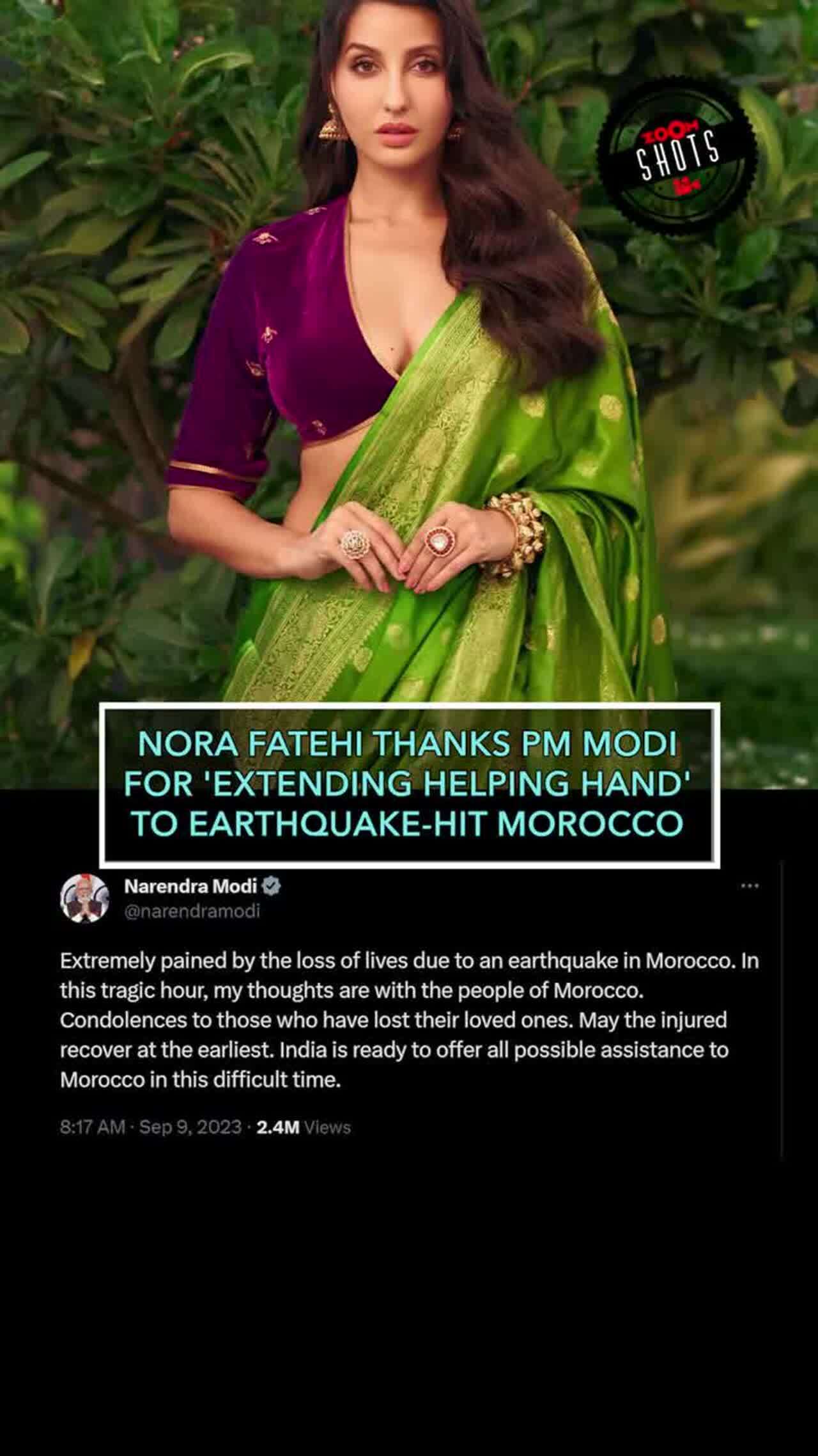 nora fatehi thanks pm narendra modi for his support to morocco after ...