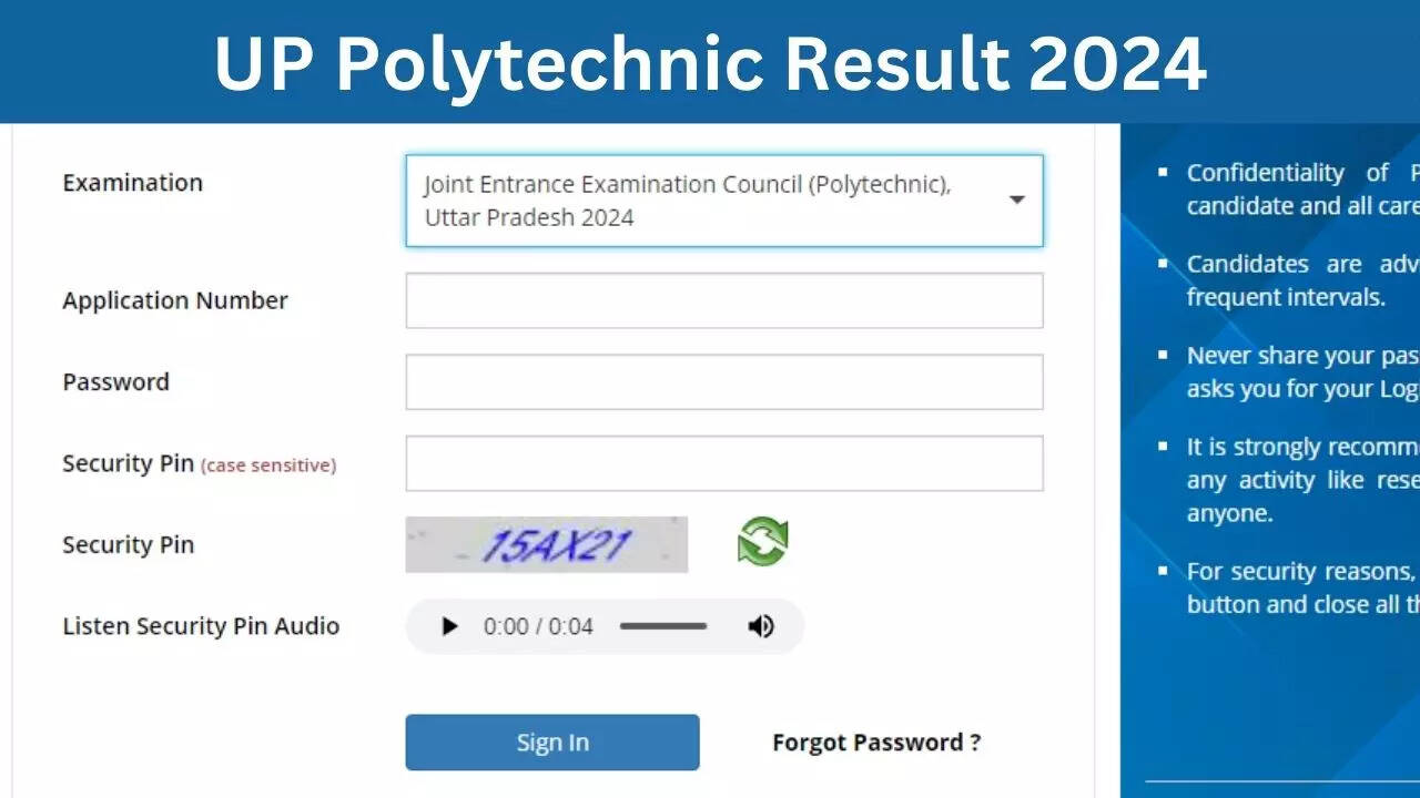 JEECUP UP Polytechnic Result 2024: Declared at jeecup.admissions.nic.in ...
