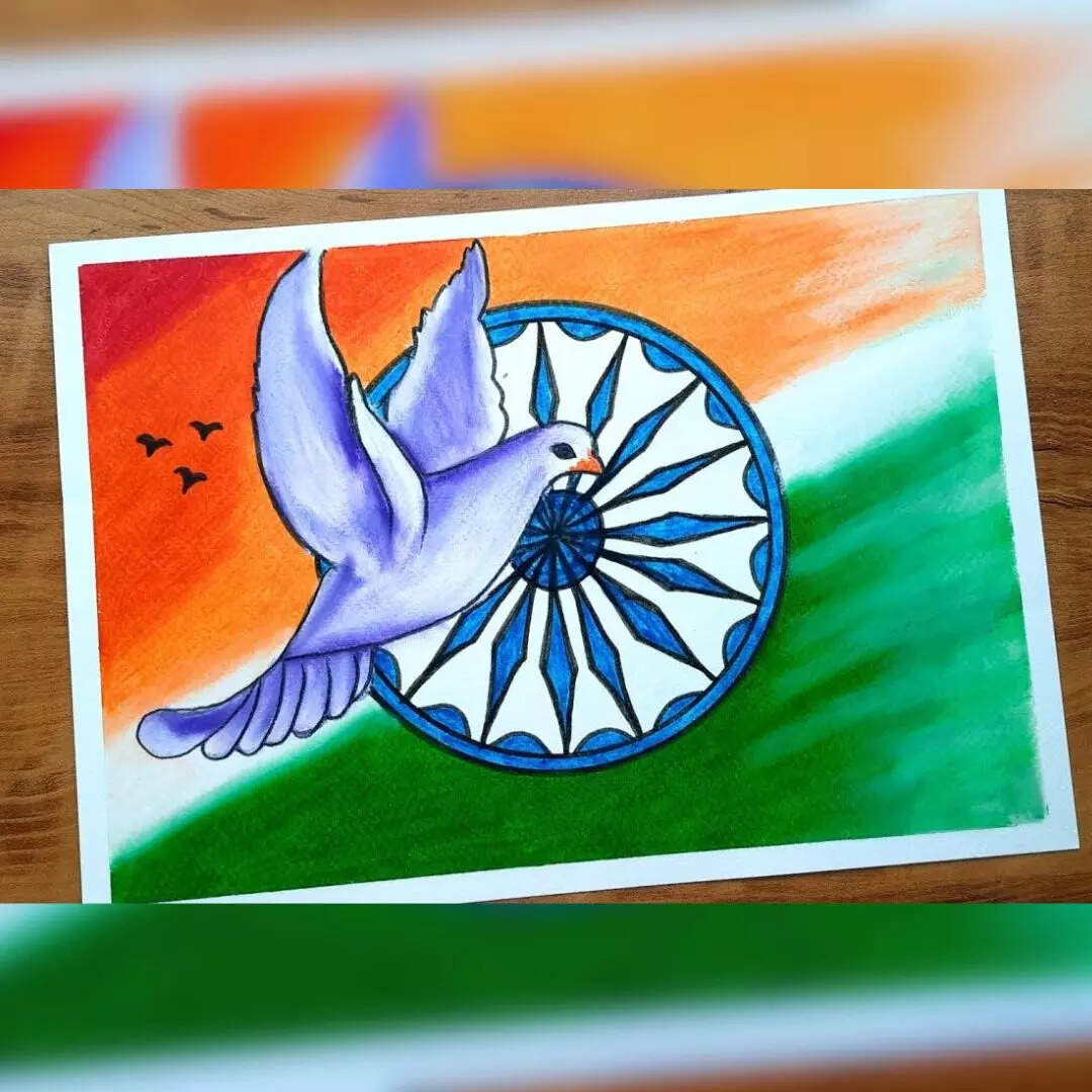 Independence Day Drawing Easy and Beautiful Idea for School Kids ...