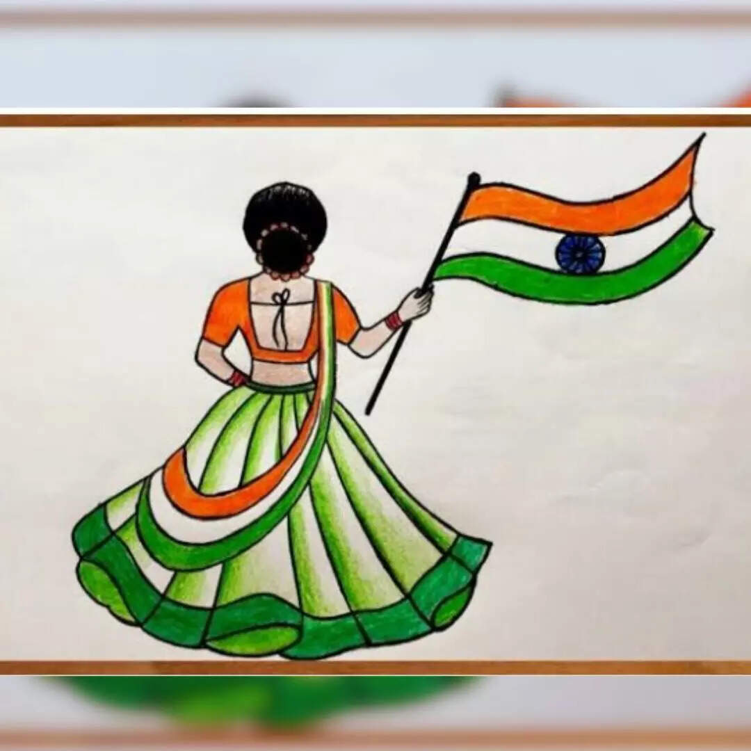Independence Day Drawing Easy and Beautiful Idea for School Kids ...