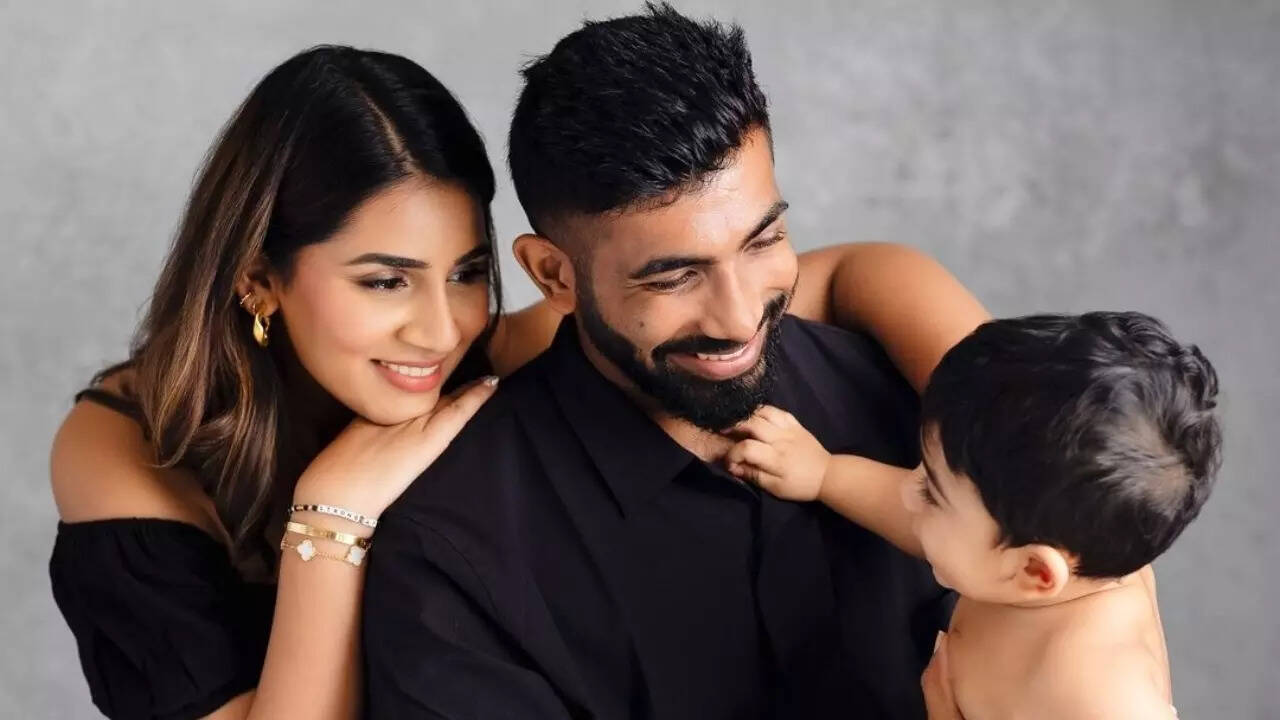 Jasprit Bumrah Sanjana Ganesan Shares son Angad first birthday ...