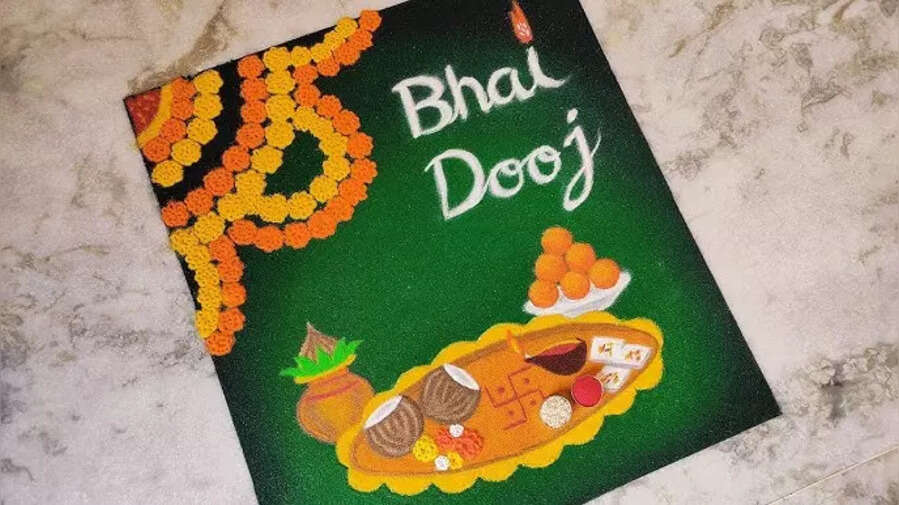 Bhai Dooj Rangoli Designs 2024 (भाई दूज की रंगोली): Simple Bhai Dooj ...