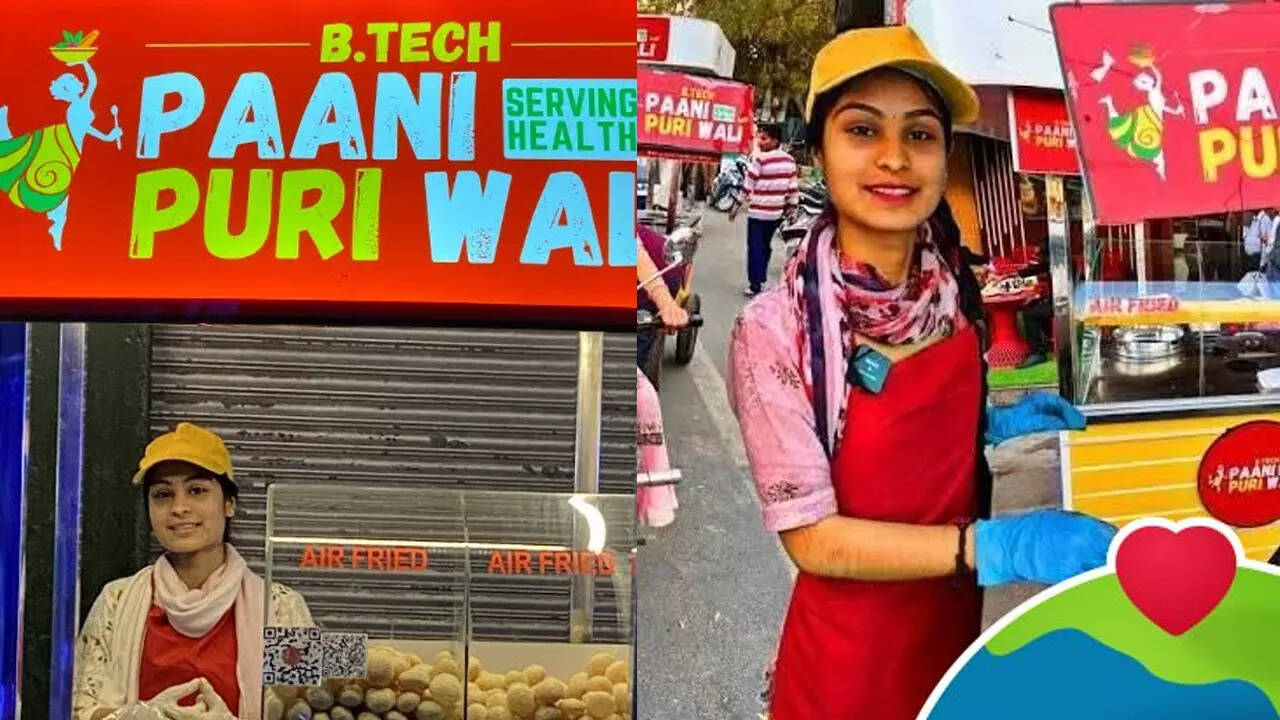 Meet BTech Pani Puri wali Tapsi Upadhyay who sell golgappe on scooty BTech Pani Puri wali ...