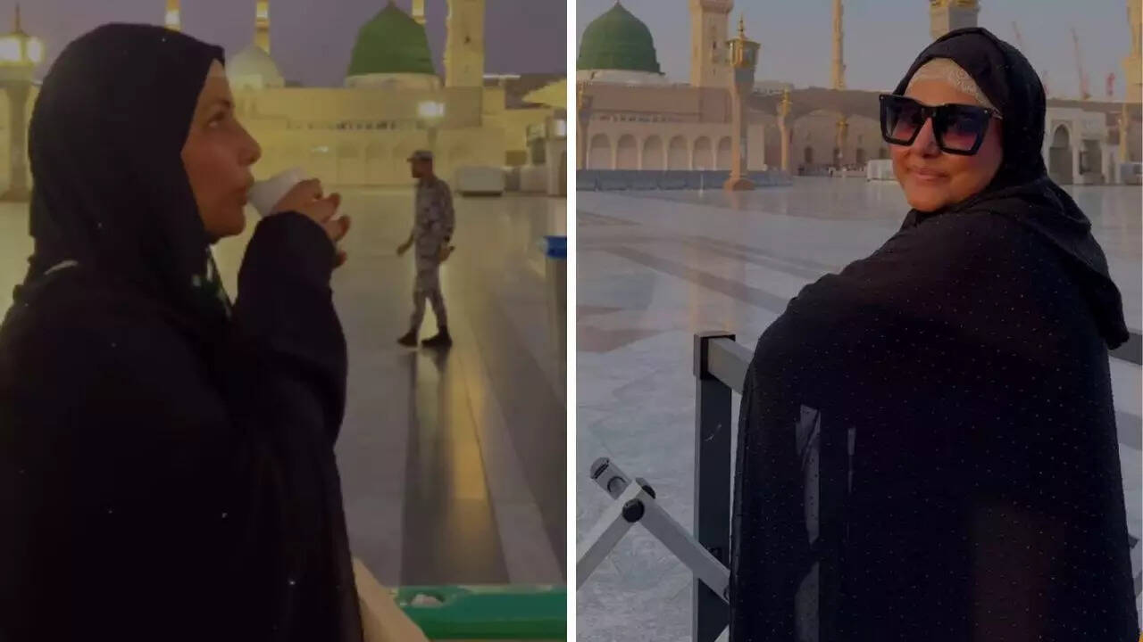 Hina Khan Breaks Fast In Madina In Front Of Roza E Rasool Video Gets ...