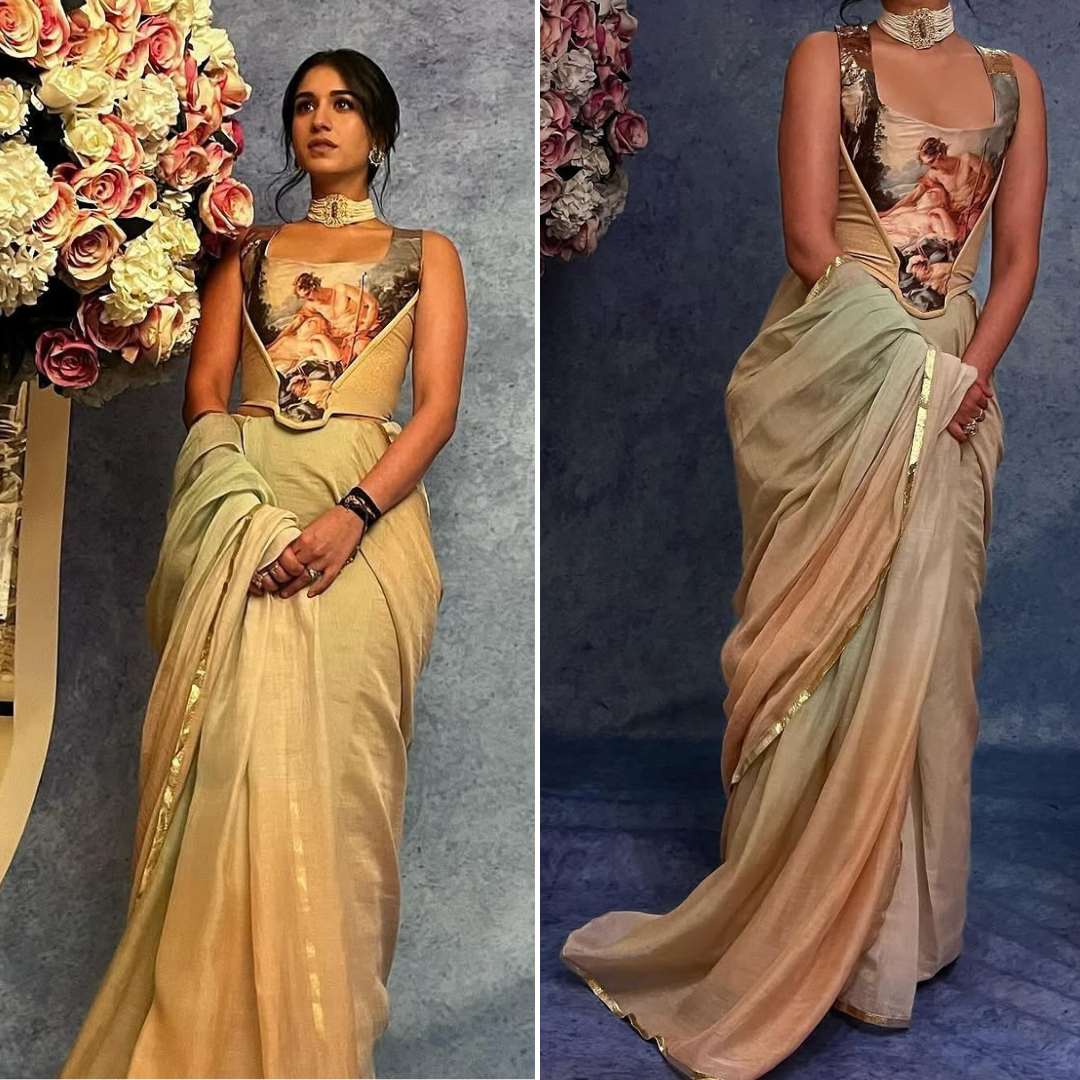 radhika merchant flaunts archival vivienne westwood corset scarf with ...