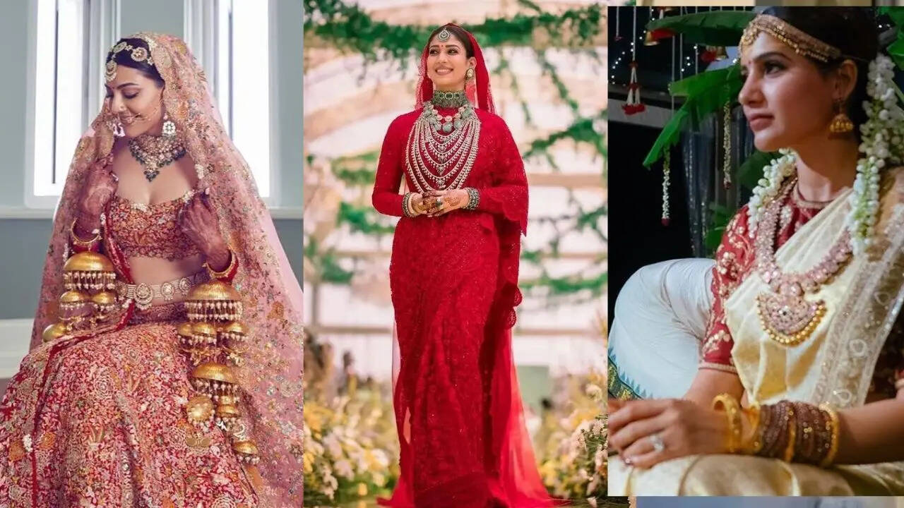 South Actress Bride Look: किसी ने साउथ सिल्क साड़ी तो किसी ने लहंगे में ...