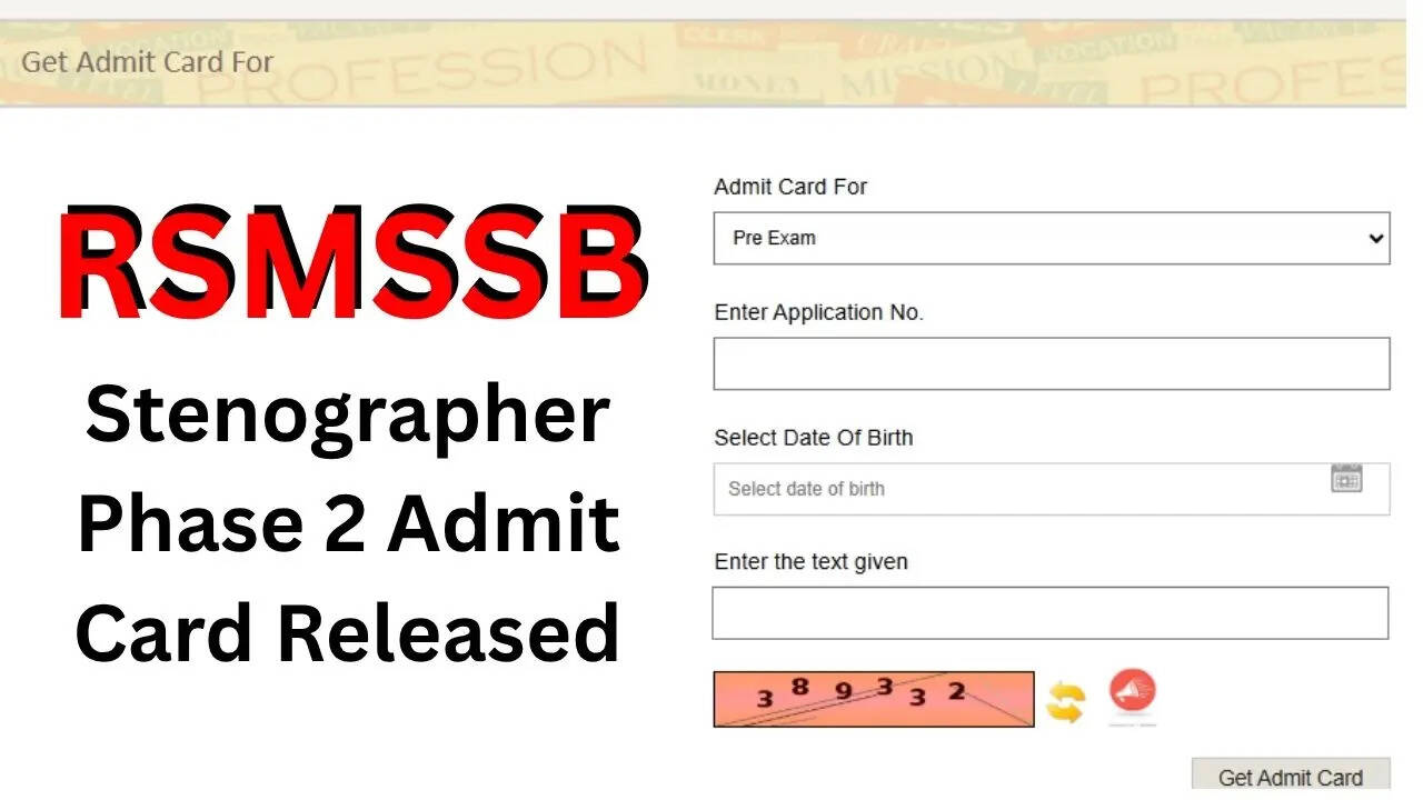 rsmssb stenographer phase 2 admit card released at rsmssb.rajasthan.gov ...