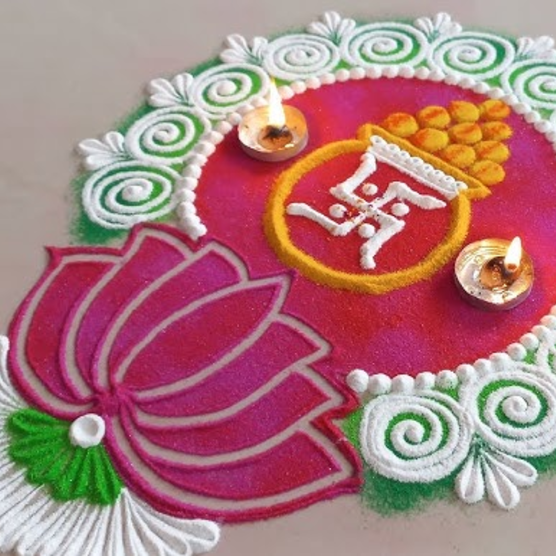 Dhanteras 2025 Rangoli Design (धनतेरस रंगोली डिज़ाइन ) Simple, Flower ...