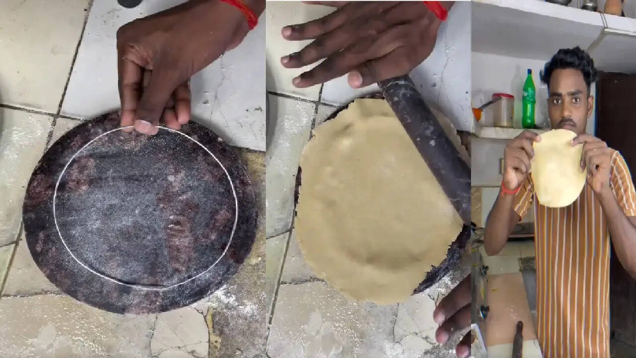 a man used a unique trick to make round rotis the video will leave you ...