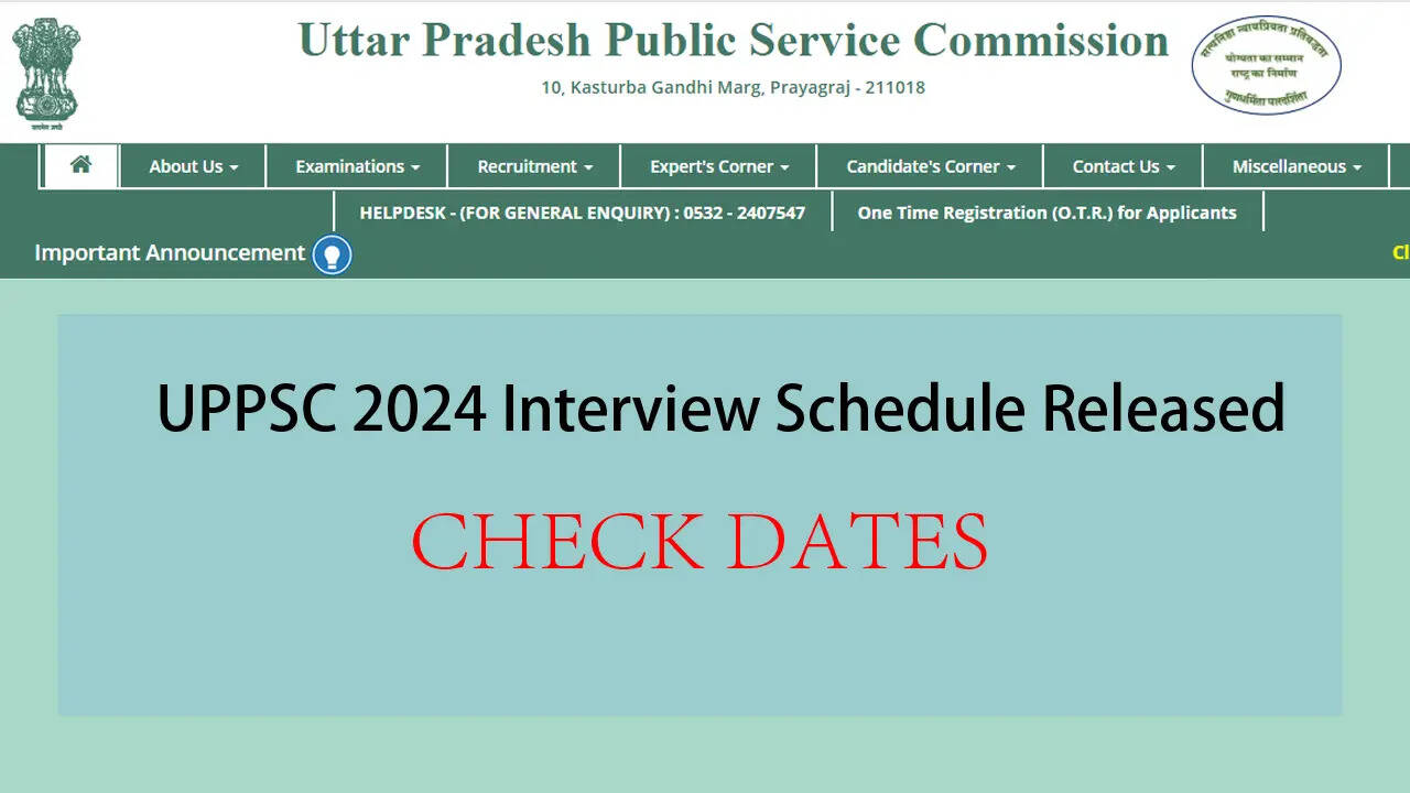 UPPSC PCS examination 2024 interview schedule released for 2719 ...
