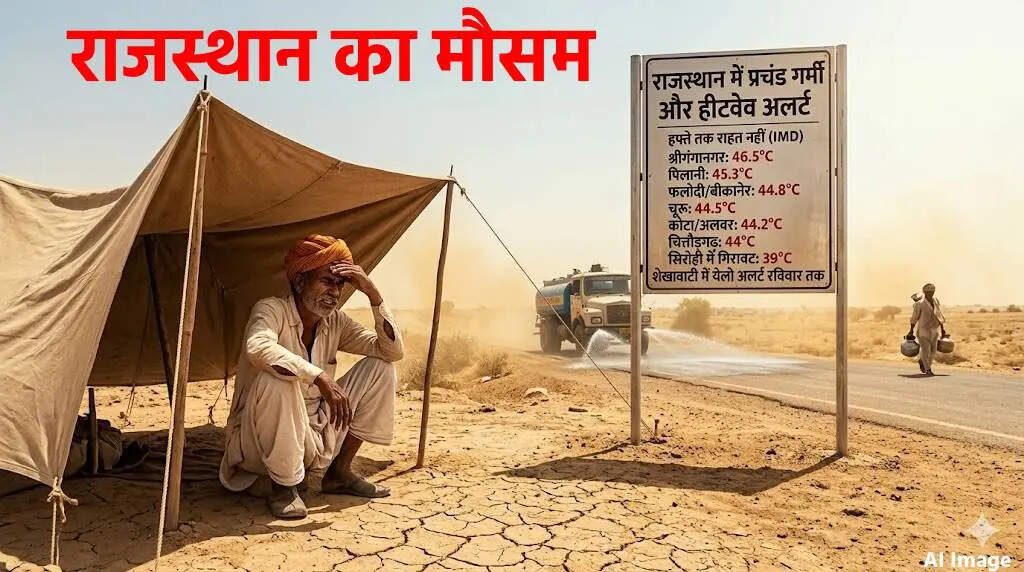 राजस्थान मौसम : अगले चार दिन पूरे राजस्थान में हीटवेव का अलर्ट, कहीं से ...
