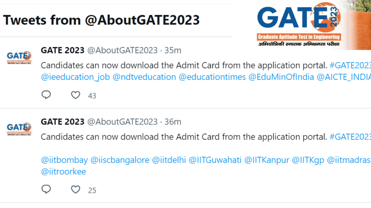 GATE 2023 Admit Card released today at gate.iitk.ac.in know how to ...