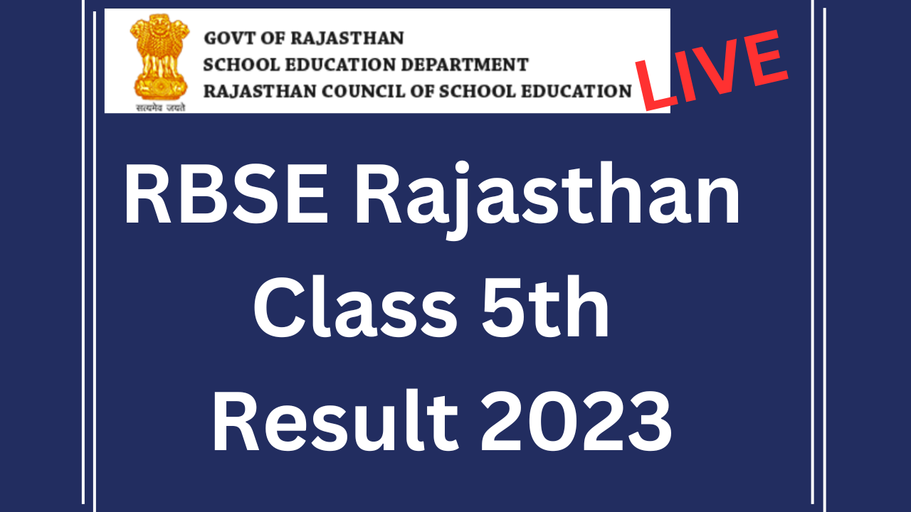 RBSE Rajasthan Board Shala Darpan 5th Result 2023, Rajshaladarpan.nic ...