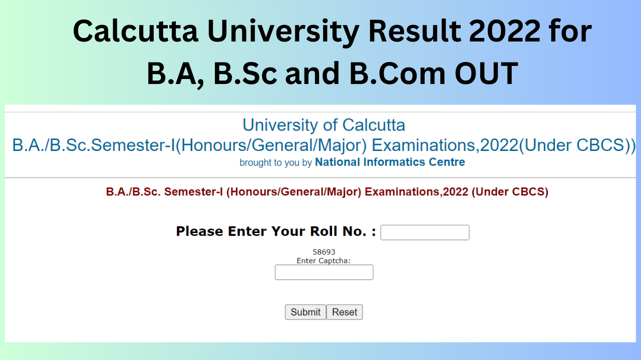 Calcutta University Result 2022 declared on caluniv.ac.in or wbresults.nic.in check BA BSc B.Com ...