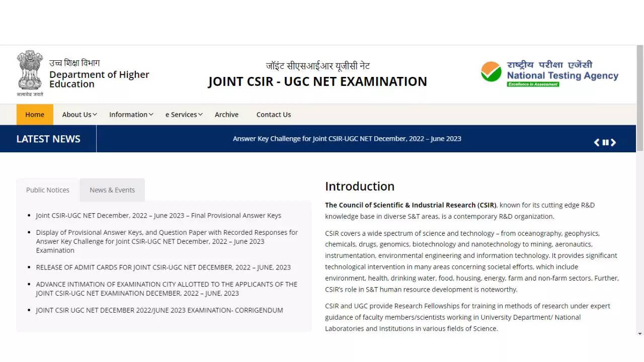 CSIR UGC NET Result 2023, csirnet.nta.nic.in: expected to be released today at csirnet.nta.nic ...