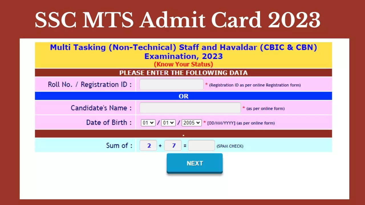 SSC MTS Admit Card 2023: SSC MTS and Havaldar Tier 1 Application Status Link Active on ssc.nic ...