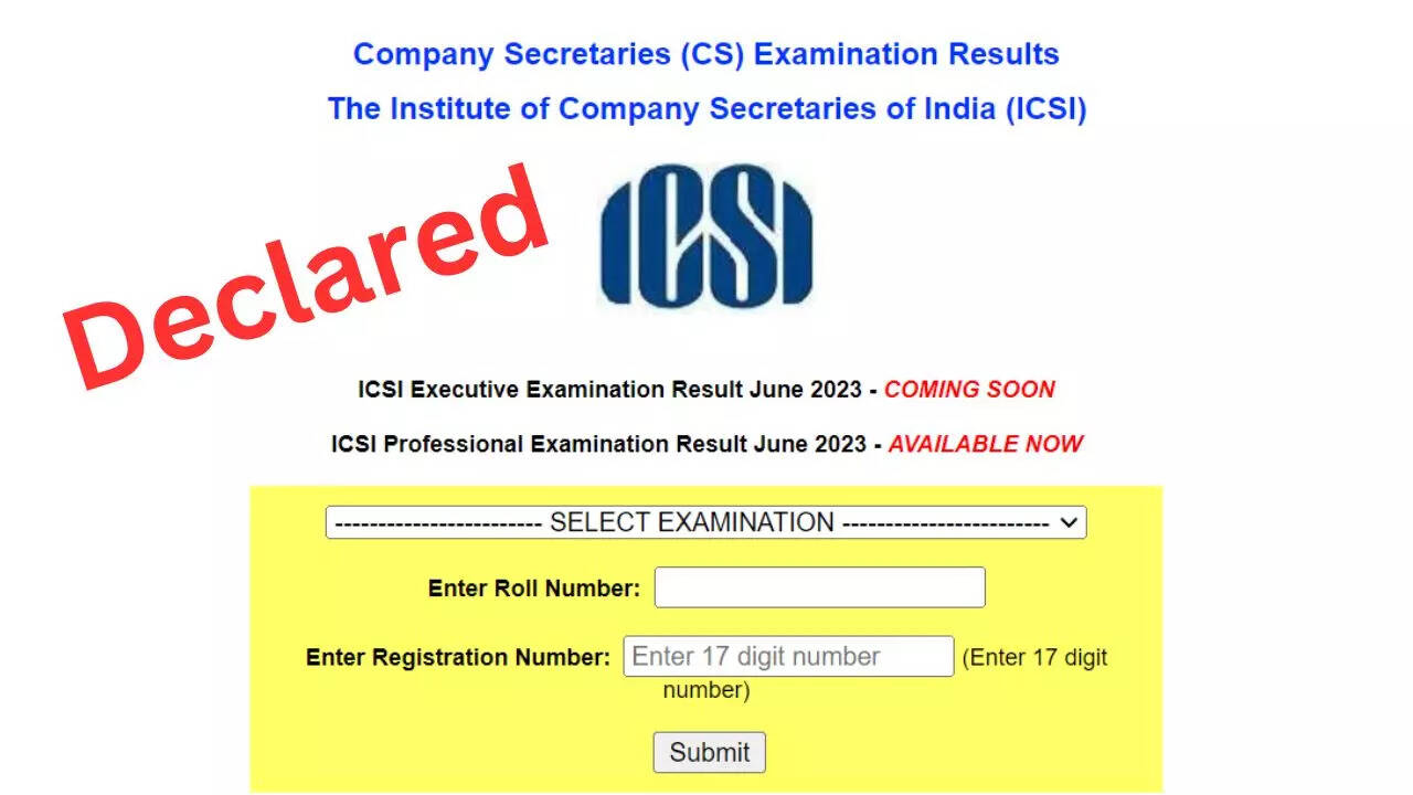 ICSI CS Result 2023 declared on icsi.examresults.net check CS Professional Executive Program ...