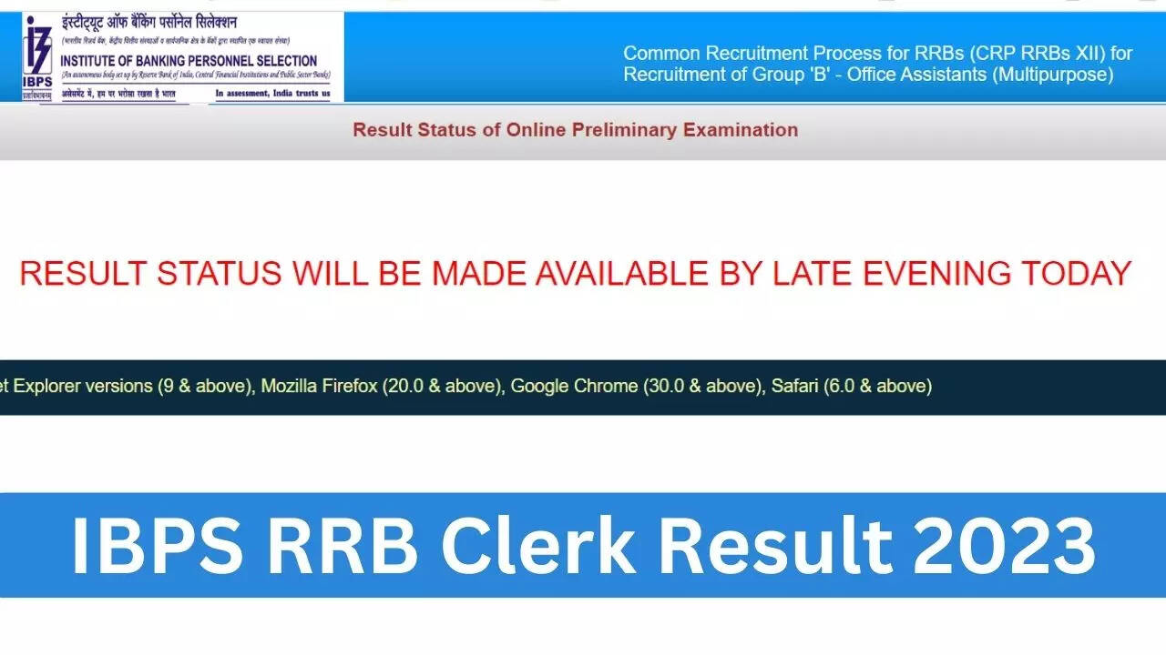 IBPS RRB Clerk Result 2023 Declared at ibps.in know How When Will Marks Come | Times Now Navbharat