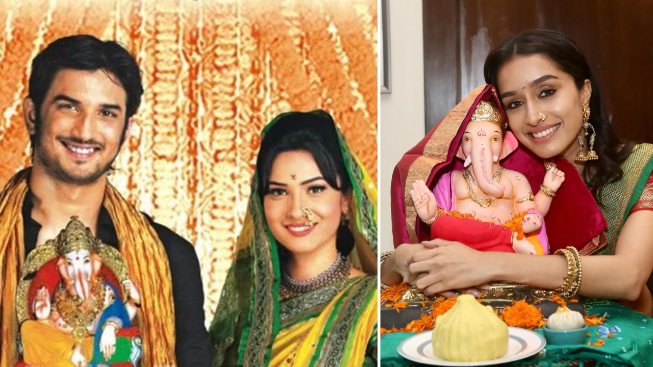 Ganesh chaturthi dress code bollywood celebs shilpa shetty ankita debina silk banarasi marathi ...