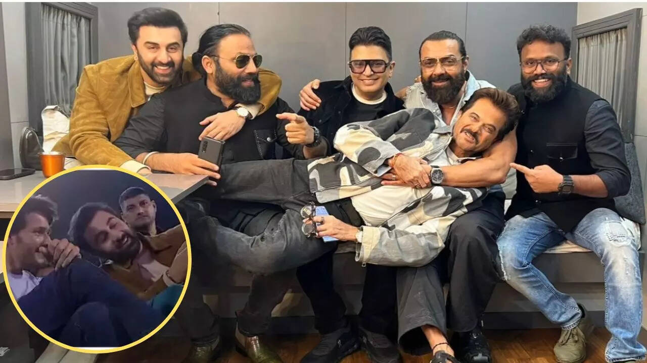 Animal Team animal team at hyderabad anil kapoor in full masti mood ...