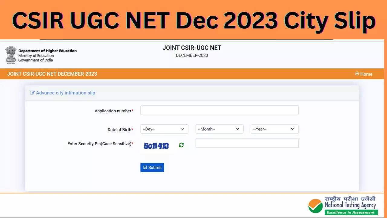 CSIR UGC NET Dec 2023 City Slip Download From csirnet.nta.nic.in Check here Steps To Download ...