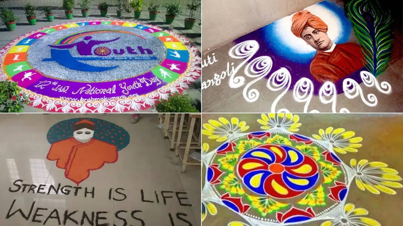 Rangoli for National Youth Day 2024: National Youth Day Rangoli, Swami ...