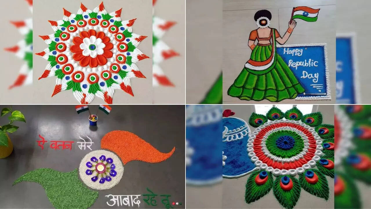 Republic Day Rangoli 2024 Easy Tricolour Rangoli Design Image Ideas ...