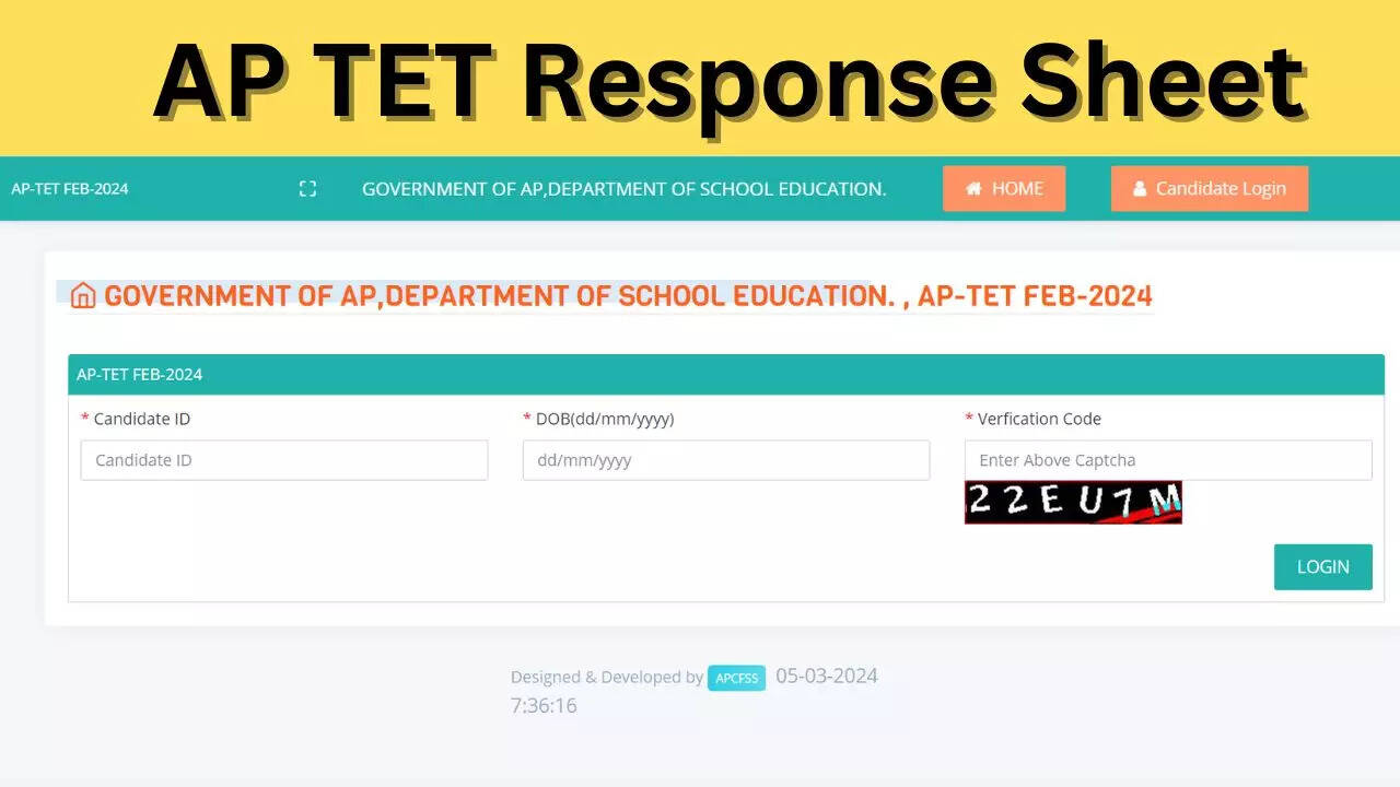 AP TET Response Sheet 2024 Available at aptet apcfss in Know AP TET Answer Key And Result Date ...