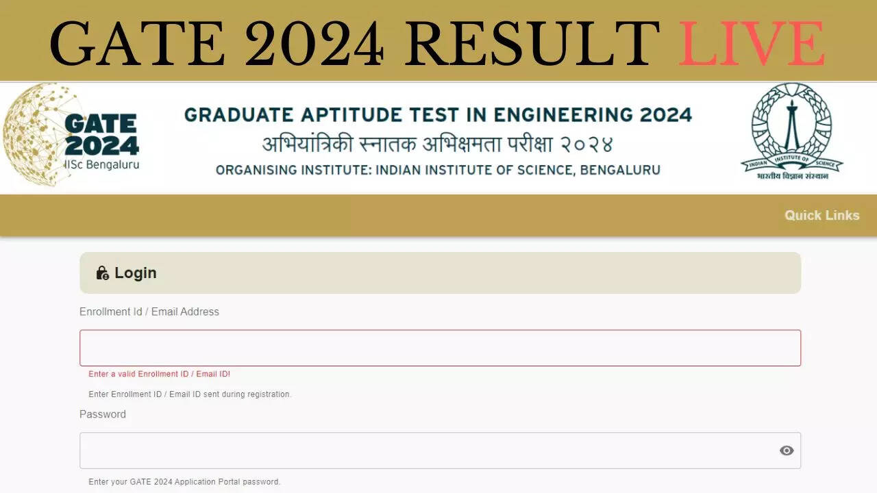 GATE 2024 Result: IISC GATE Result direct link at gate2024.iisc.ac.in ...