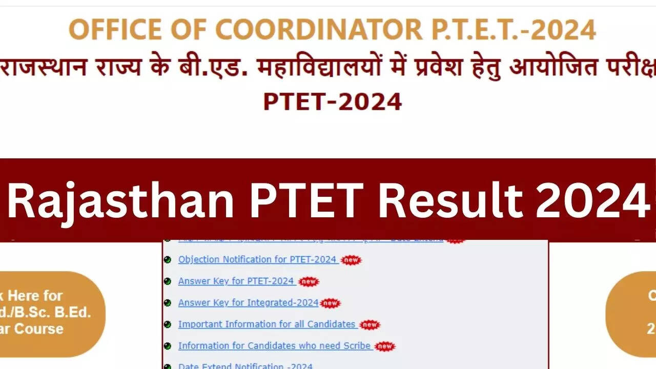 Rajasthan PTET Result 2024 Date, Kab Aayega, Sarkari Result: On ptetvmou2024.com Check here ...