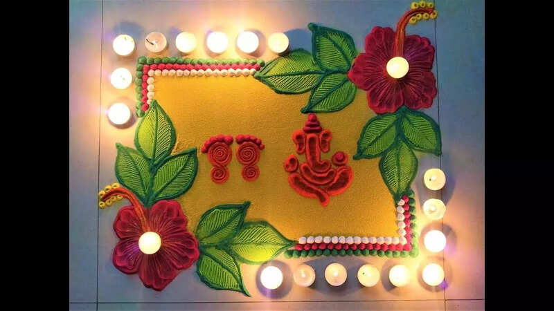 Rangoli Designs For Hariyali Teej 2024 Latest Simple Teej Rangoli ...