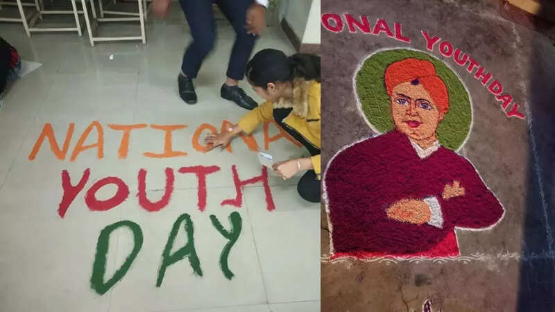 International Youth Day 2024 Rangoli Designs (युवा दिवस रंगोली डिजाइन ...