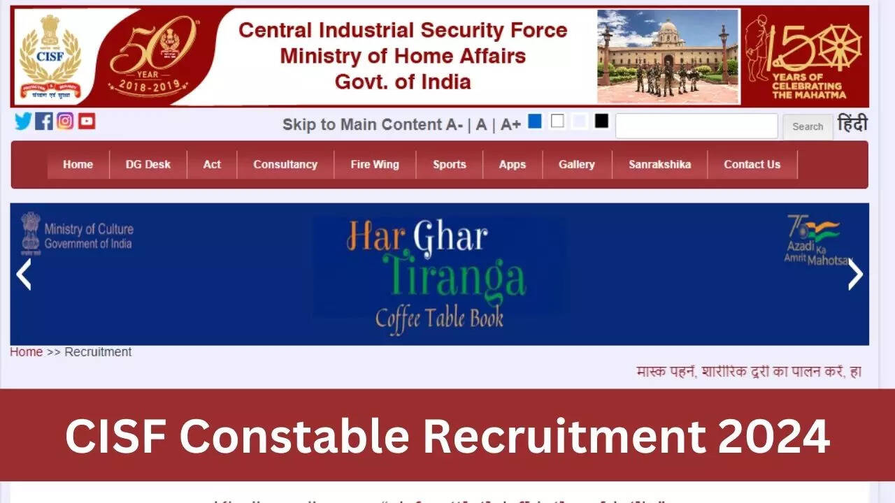 CISF Constable Recruitment 2024, Sarkari Naukri For More Than 1100 ...