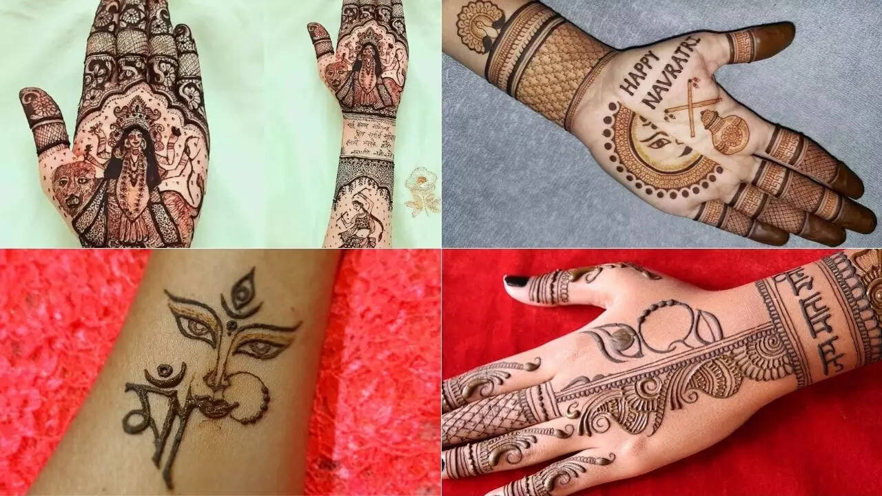 Navratri Mehndi Design (नवरात्रि मेहंदी डिजाइन्स): Simple Navratri ...