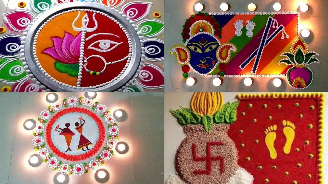 Navratri Ki Rangoli (नवरात्र की रंगोली डिजाइन): Shardiya Navratri ...