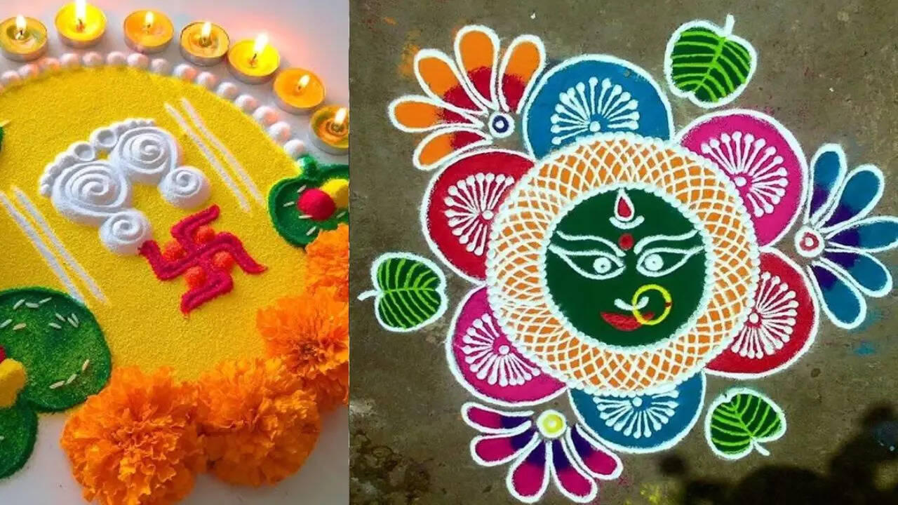 Dussehra Rangoli Designs (विजयादशमी की रंगोली डिजाइन): Easy Rangoli ...