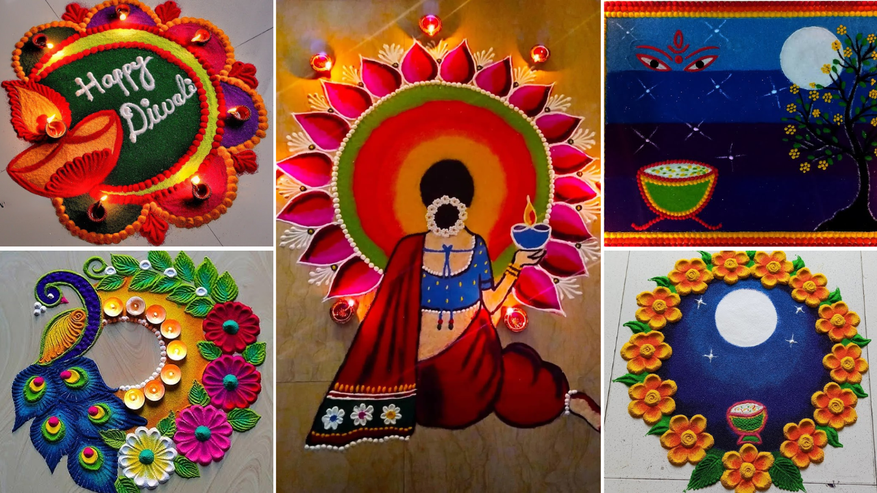 Rangoli design for Diwali: best dot pattern rangoli stencil shapes ...
