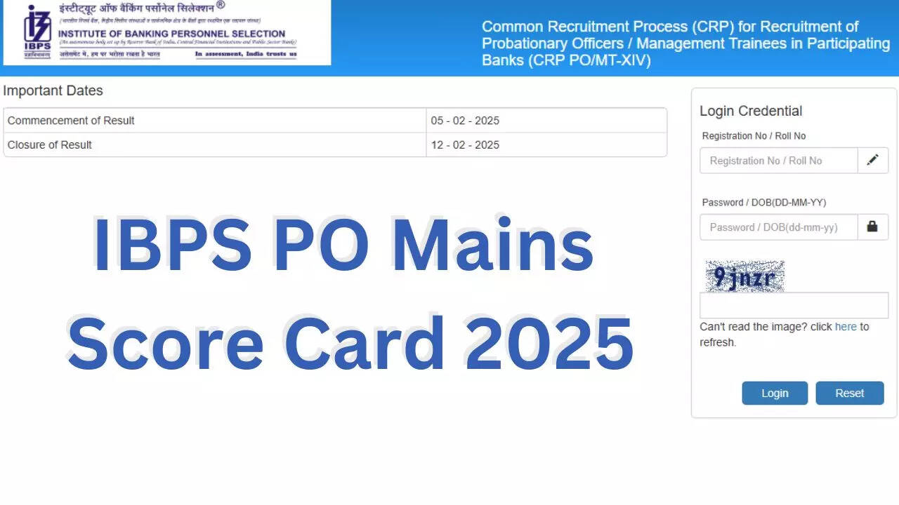 IBPS PO Mains Score Card 2025 Pdf Download Link active at ibps.in, Check Steps to Download ...