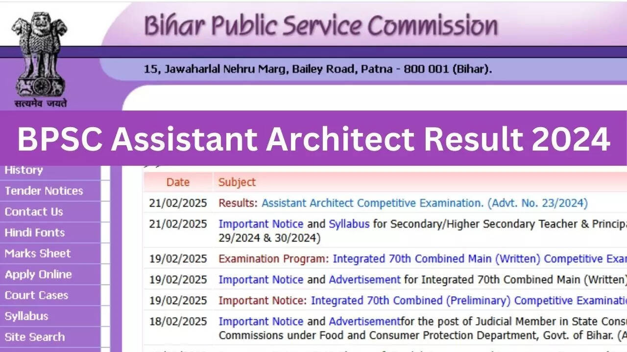 BPSC Assistant Architect Result 2024: Released on bpsc.bihar.gov.in Know How To Check | Times ...