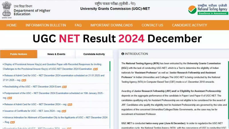 UGC NET December Result 2024 Official Website is ugcnet.nta.ac.in Know ...