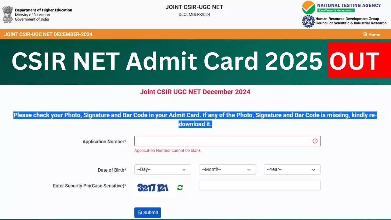 CSIR NET Admit Card 2025 Download Link Active on csirnet.nta.ac.in check here CSIR NET Admit ...