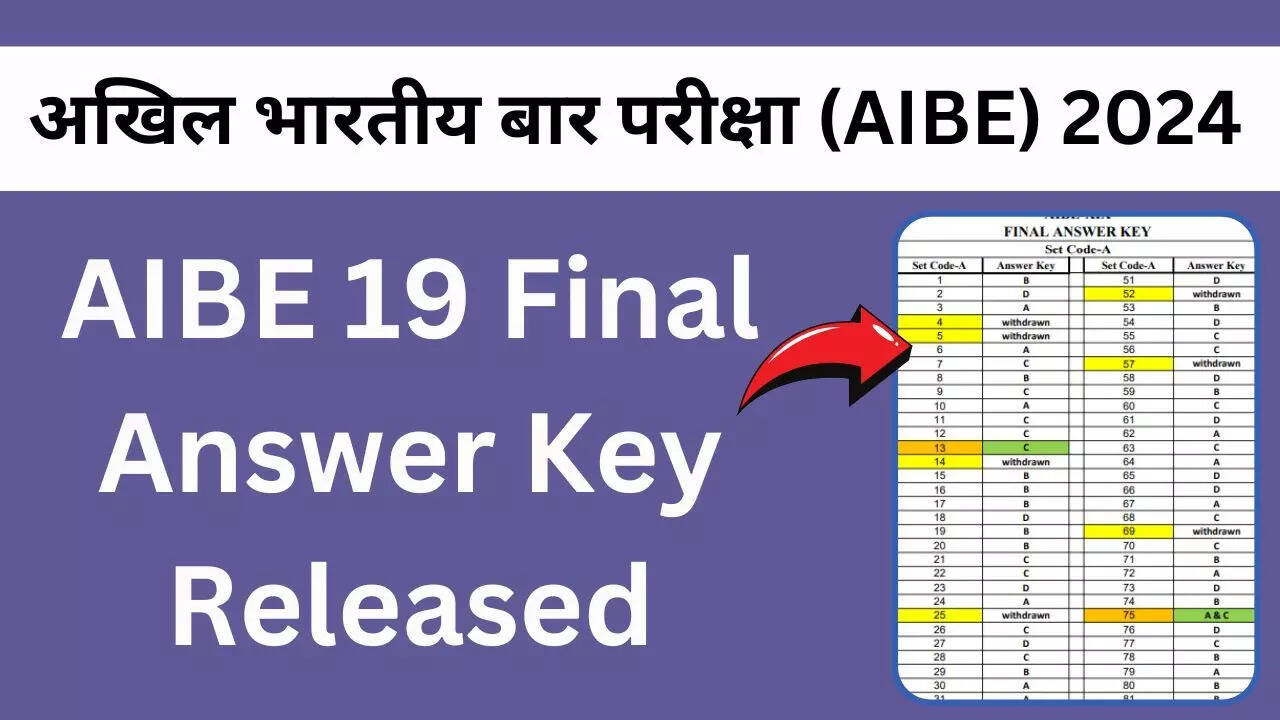 AIBE 19 Exam 2024: AIBE 19 Final Answer Key 2024 released at allindiabarexamination.com, check ...