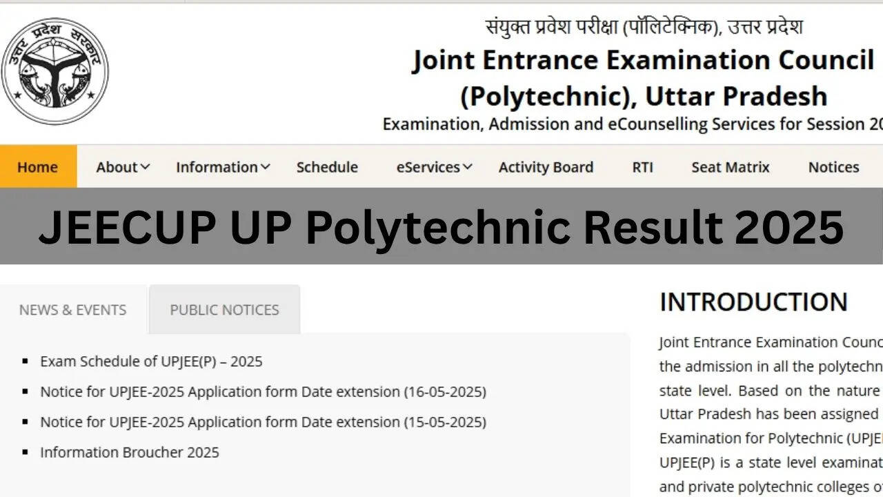 JEECUP UP Polytechnic Result 2025, Sarakari Result 2025: Expected Today On jeecup.admissions.nic ...