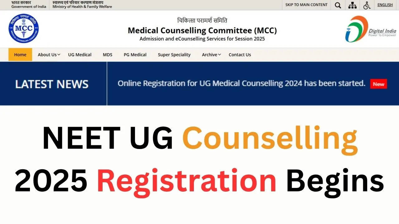neet ug counselling 2025 round 1 registration begins at mcc.nic.in check here about documents ...