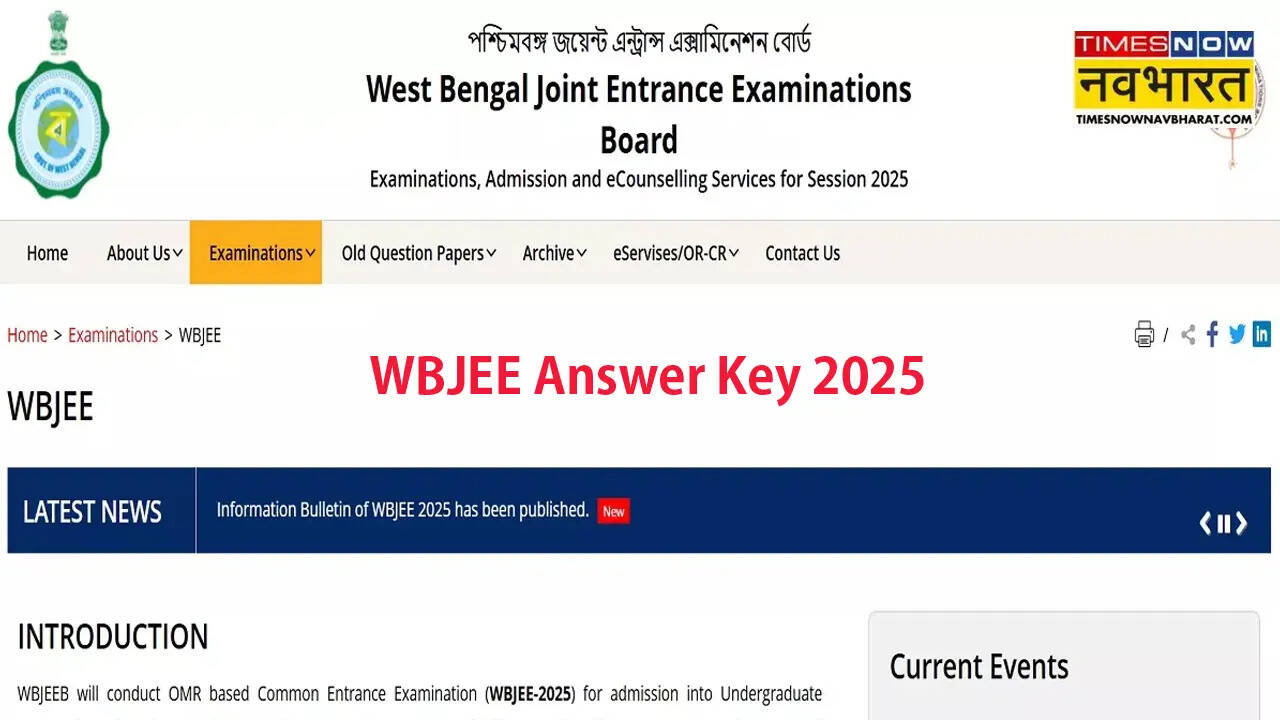 wbjee result 2025 declared at wbjeeb.nic.in check wbjee final answer key released | Times Now ...
