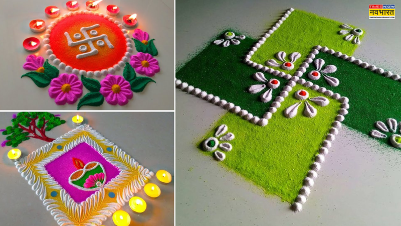 Dev Uthani Ekadashi Rangoli Design: स्वास्तिक-दीये से आंगन में बनाएं ...