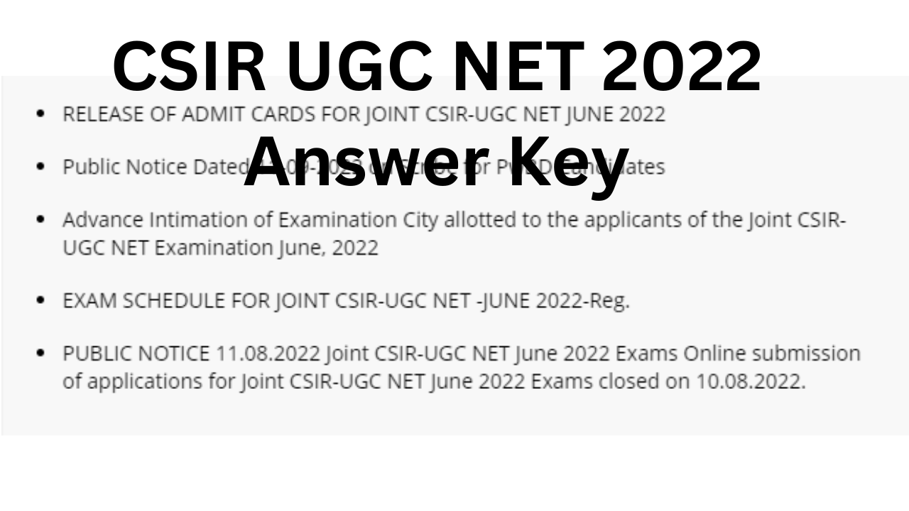 CSIR NET 2022 Answer Key Released Soon on csirnet.nta.nic.in Download Here Cut Off List | Times ...
